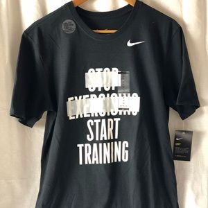 Nike | Shirts | Nike Stop Exercising Start Training Tshirt Black | Poshmark